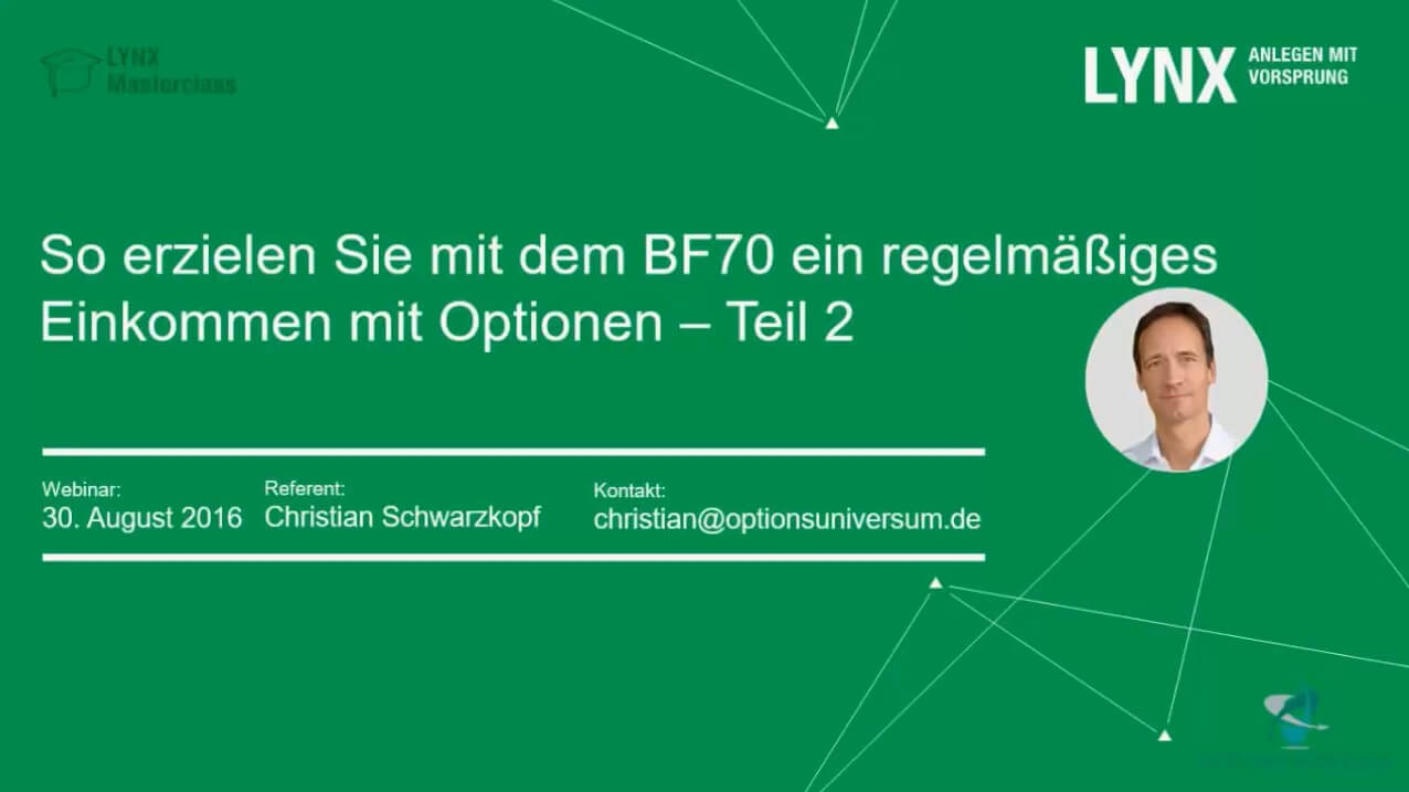 So erzielen Sie mit dem BF70 ein regelmäßiges Einkommen mit Optionen - Teil 2 | 1. September ...