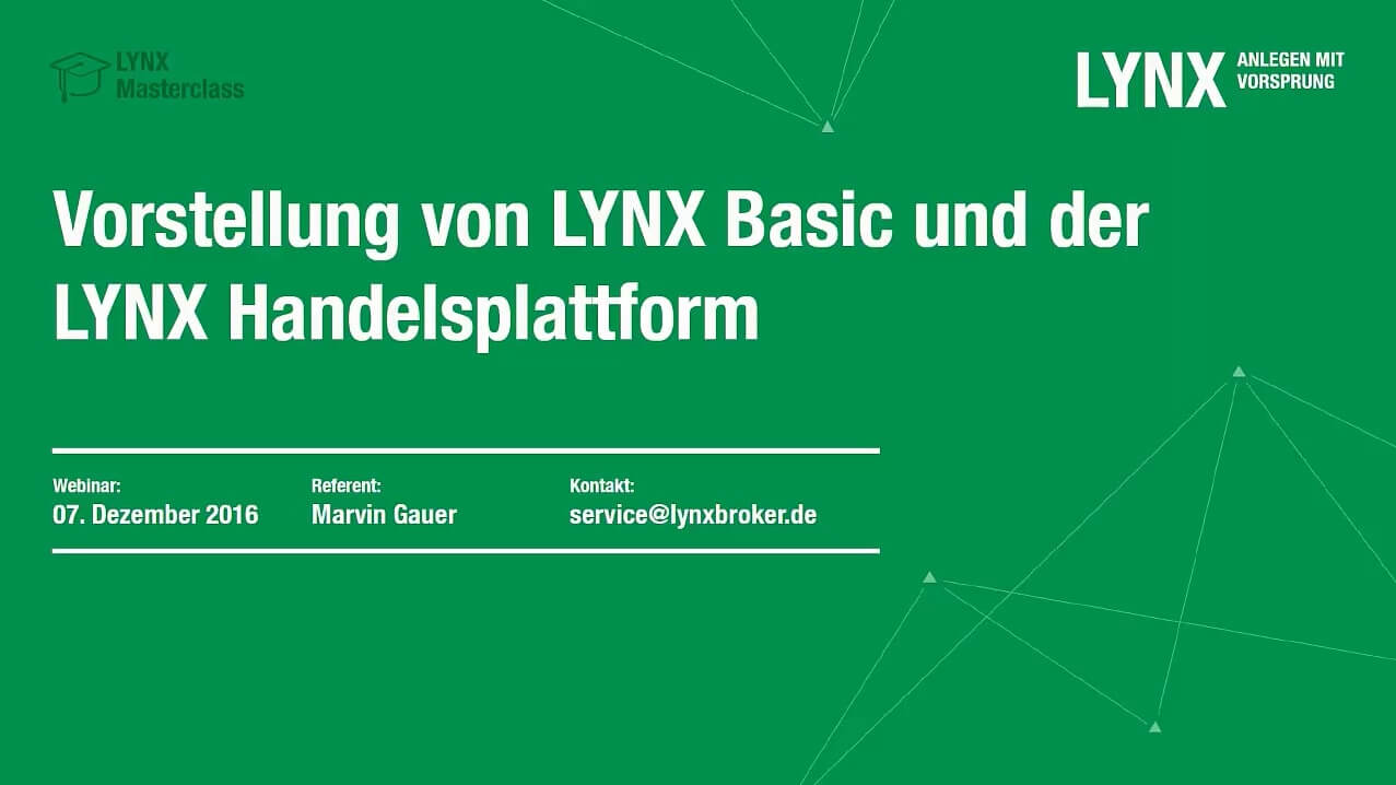 Vorstellung der Handelsplattformen Trader Workstation und LYNX+ | 07.12 ...